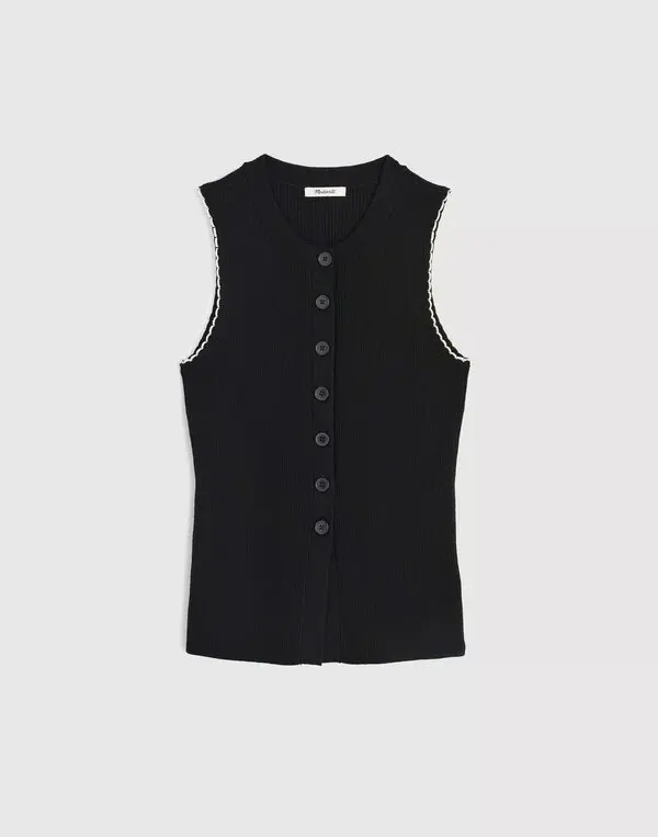 Madewell Button-front Merino-blend Sweater Vest
