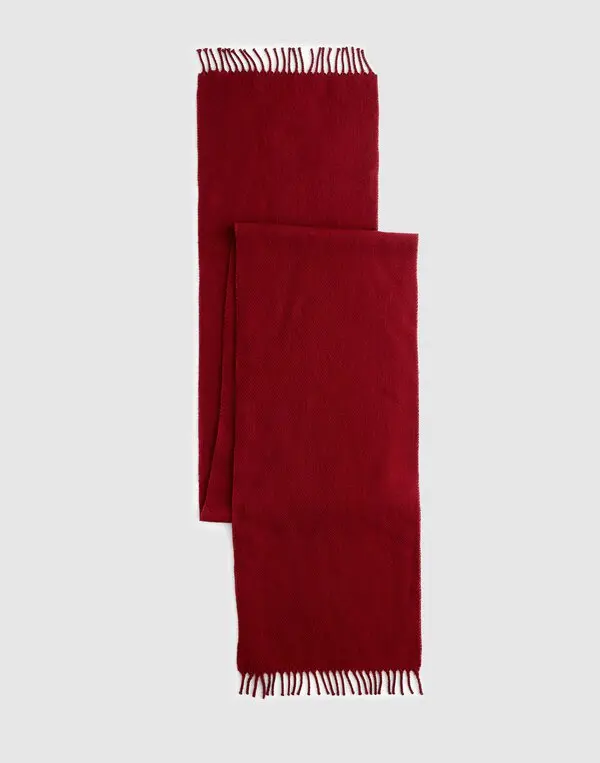 Madewell Fringed Wool Scarf - Garnet