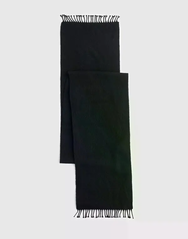 Madewell Fringed Wool Scarf - Jet Black