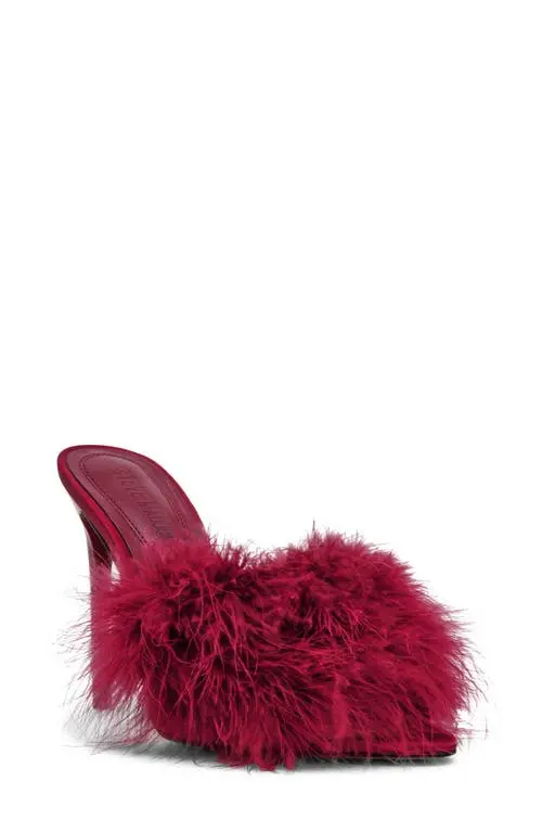 Steve Madden Ashbey Feathered Sandals - Dark Red