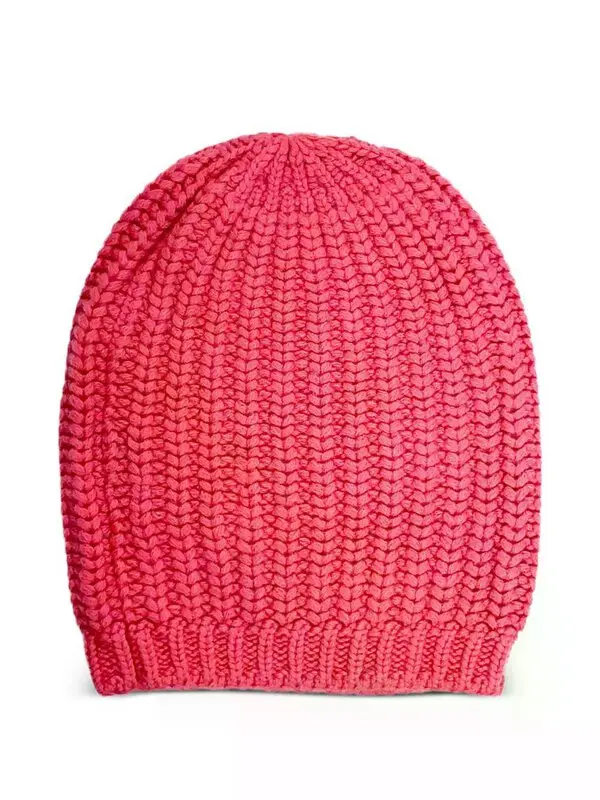 LA ROSE Cash Costa Corto Ribbed Beanie - Pink