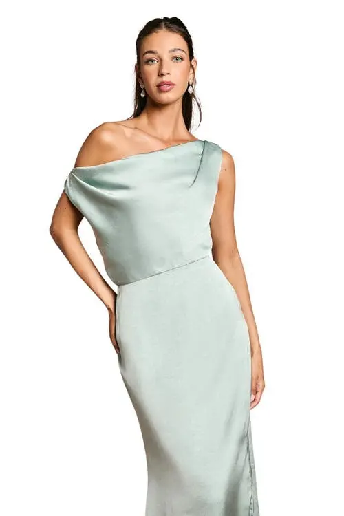 OASIS Satin A-line Midi Dress