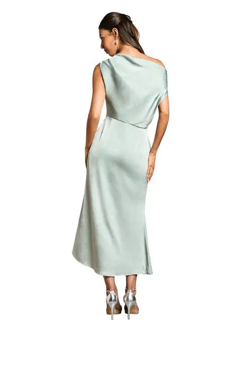 OASIS Satin A-line Midi Dress