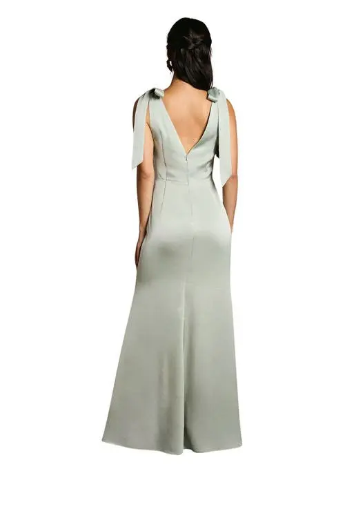 Coast Petite Satin A-line Maxi Dress - Sage