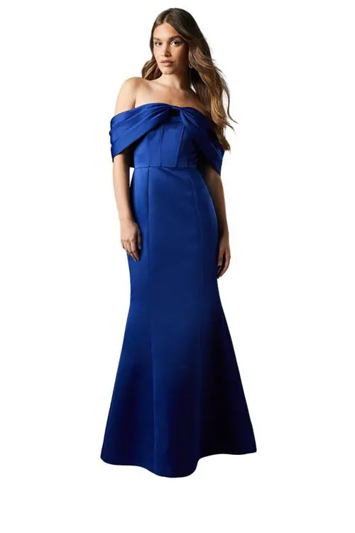 Coast Fishtail Maxi Off-the-shoulder Occasion Dress - Blue