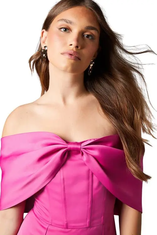 Coast Fishtail Maxi Off-the-shoulder Occasion Dress - Pink