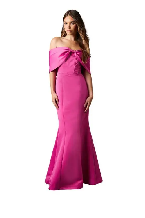 Coast Fishtail Maxi Off-the-shoulder Occasion Dress - Pink