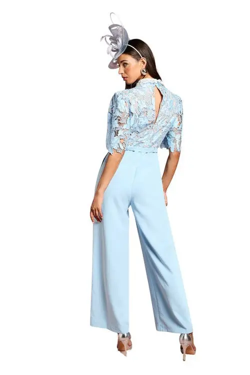 Coast Collared Lace Short Sleeve Jumpsuit