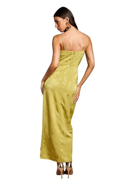 Coast Floral Jacquard Midi Dress - Olive