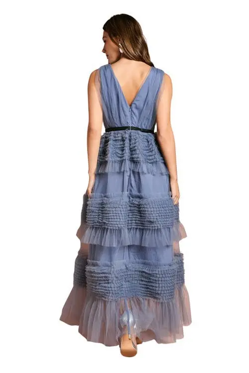 Coast Sleeveless Mesh Tiered Maxi Dress