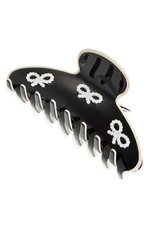 L. Erickson Owen Faux Pearl Claw Clip - Black/white