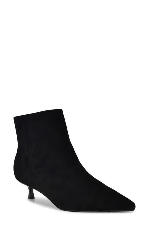 Nine West Turrel Pointed Toe Kitten Heel Booties - Black