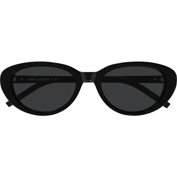 Saint Laurent 55mm Round Sunglasses - Black