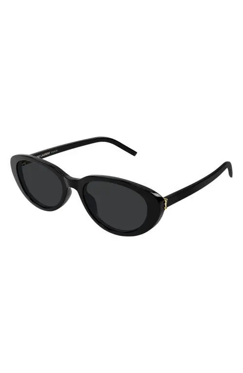 Saint Laurent 55mm Round Sunglasses - Black