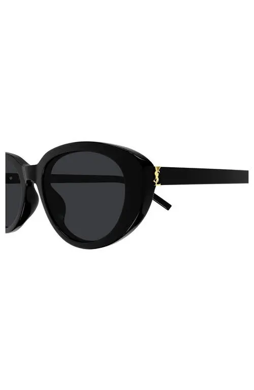 Saint Laurent 55mm Round Sunglasses - Black