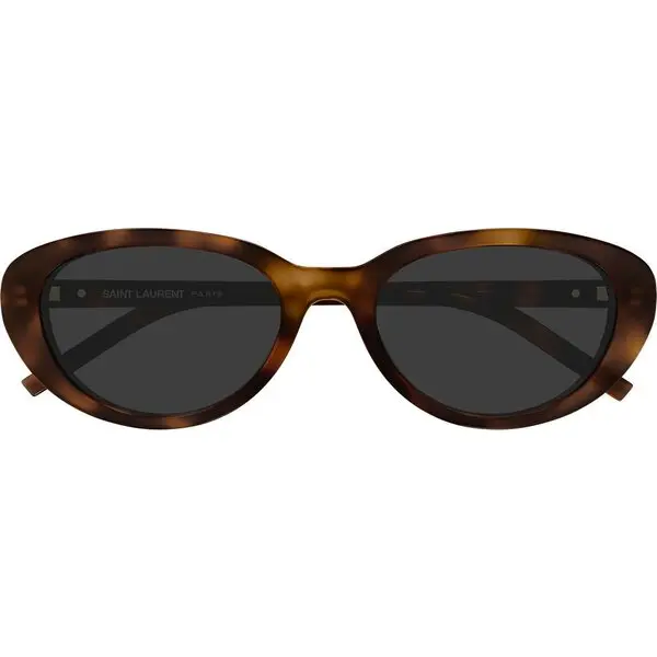 Saint Laurent 55mm Round Sunglasses - Havana