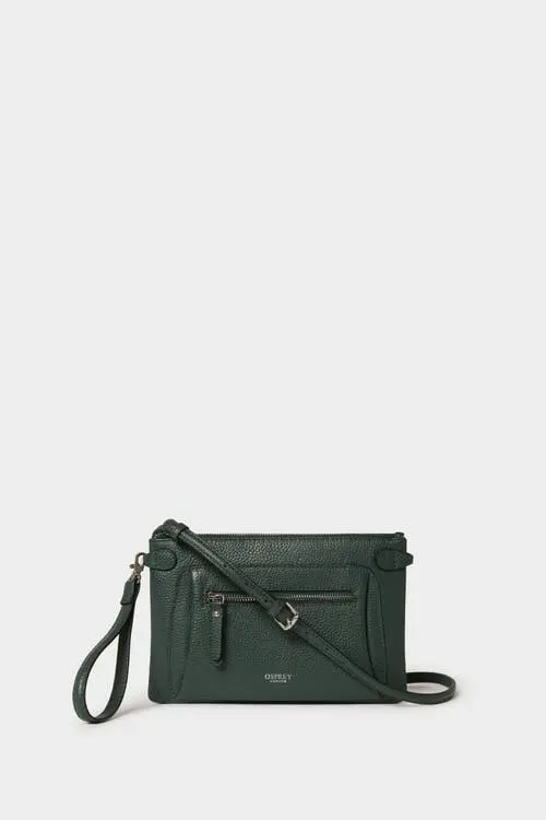 OSPREY LONDON Ruby Leather Crossbody Clutch - Forest