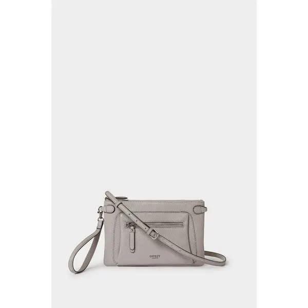 OSPREY LONDON Ruby Leather Crossbody Clutch - Stone