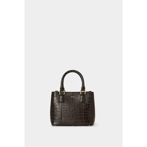 OSPREY LONDON Mini Adaline Croc Embossed Leather Grab Bag