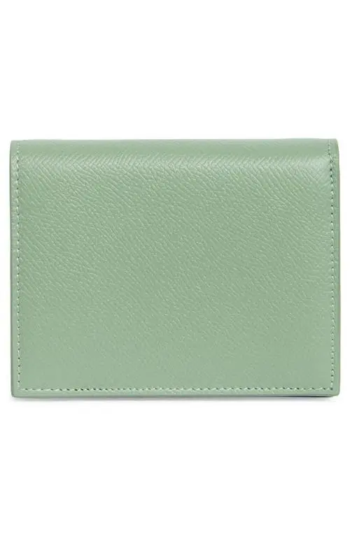 FERRAGAMO Gancini Compact Wallet - Seagrass/lucky Charme