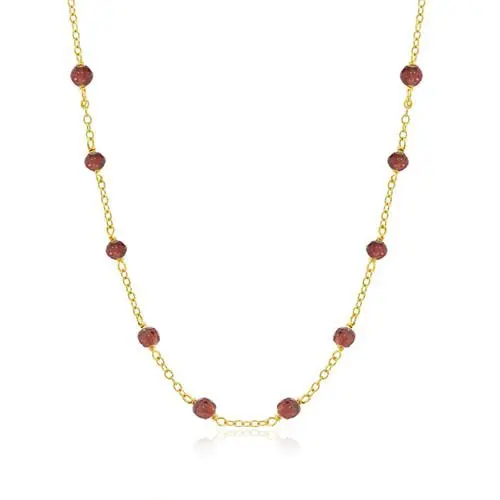THE LOVERY Bead Chain Necklace - Garnet