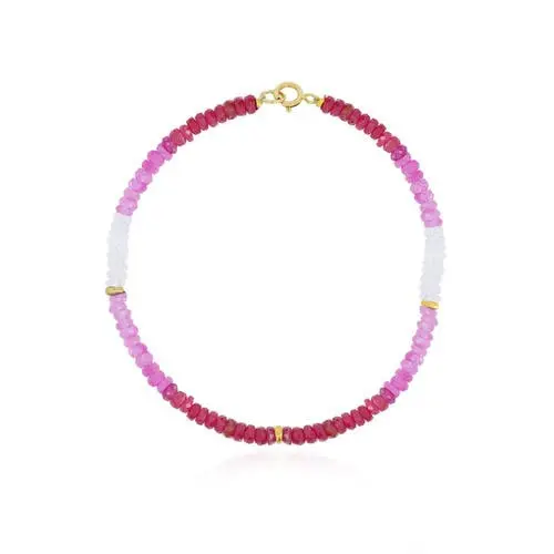 THE LOVERY 14k Yellow Gold Beaded Bracelet - Ruby