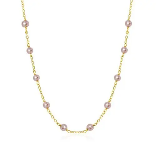 THE LOVERY FINE JEWELRY Pearl Chain Necklace - Pink Pearl