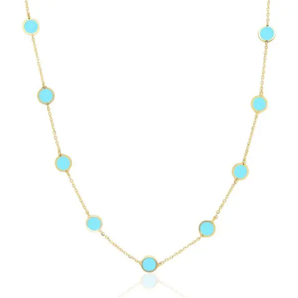 THE LOVERY FINE JEWELRY Bubble Chain Necklace - Turquoise