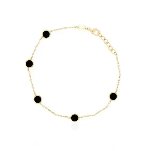 THE LOVERY FINE JEWELRY Bubble Chain Bracelet - Onyx