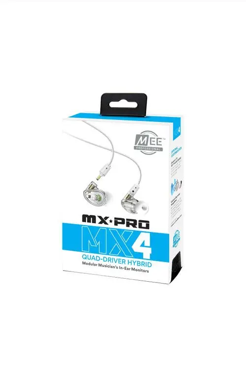MEE AUDIO Mx4 Pro Quad Driver Musicians' In-ear Monitors - Clear