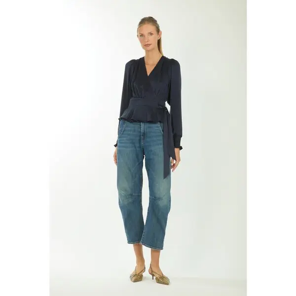 SECRET PON-PON Hailey Wrap Top - Midnight Navy