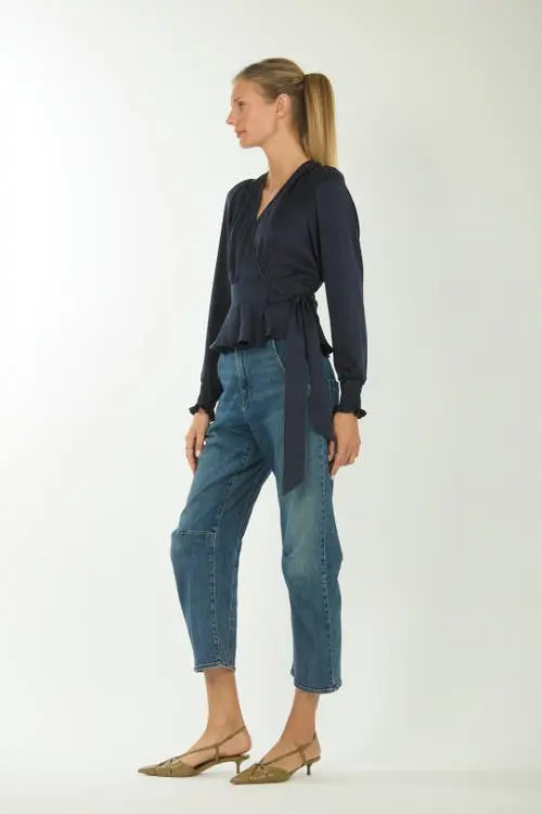 SECRET PON-PON Hailey Wrap Top - Midnight Navy