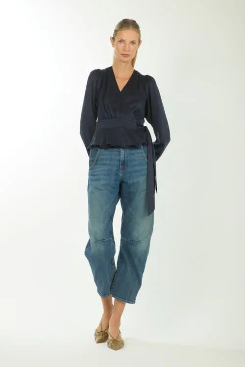 SECRET PON-PON Hailey Wrap Top - Midnight Navy