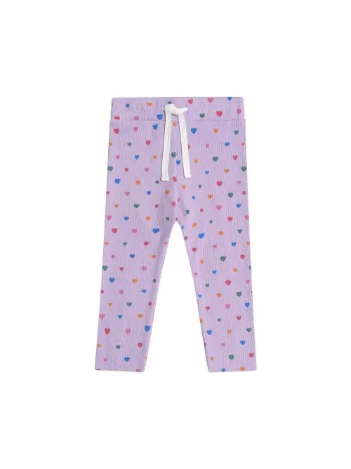 HUXBABY I Heart Cake Rib Leggings - Purple Rose