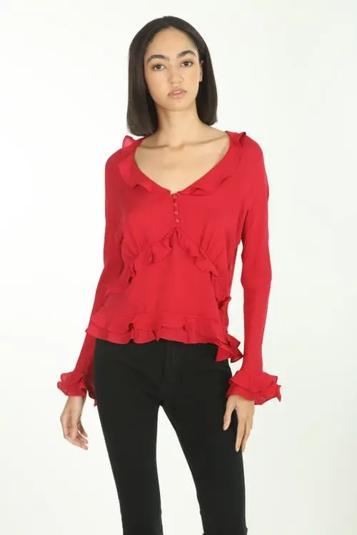 SECRET PON-PON Sander Blouse - Lipstick Red
