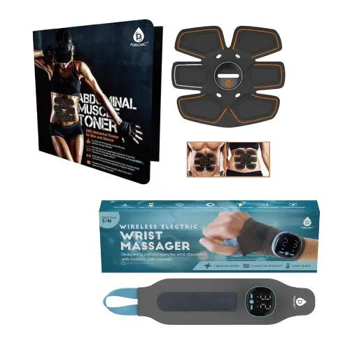 PURSONIC Electric Massager Wrist Guard & Ems Abdominal Muscle Tonerrelaxation And Strength Bundle - Multicolor