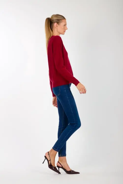 SECRET PON-PON Jacqueline Cashmere-wool Cardigan - Crimson Red