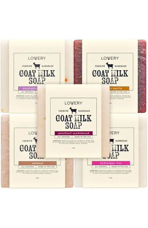LOVERY Handmade Goat Milk Soap Bars With Organic Shea Buttervariety Scent - 5 Pack