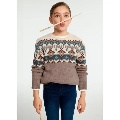 MAYORAL Fair Isle Long-sleeve Sweater