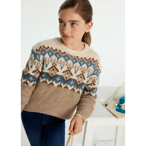 MAYORAL Fair Isle Long-sleeve Sweater