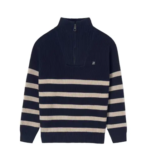 MAYORAL Striped Zip-neck Sweater