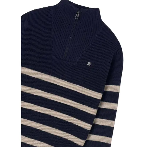 MAYORAL Striped Zip-neck Sweater