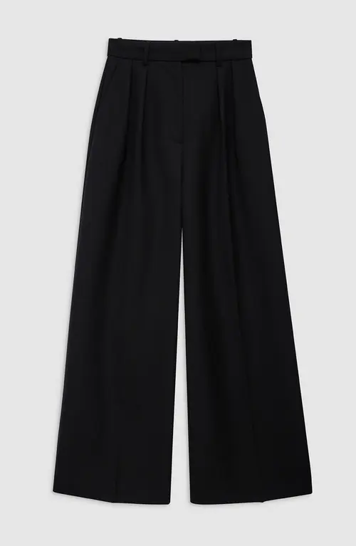 ANINE BING Lou Wide Leg Trouser - Black