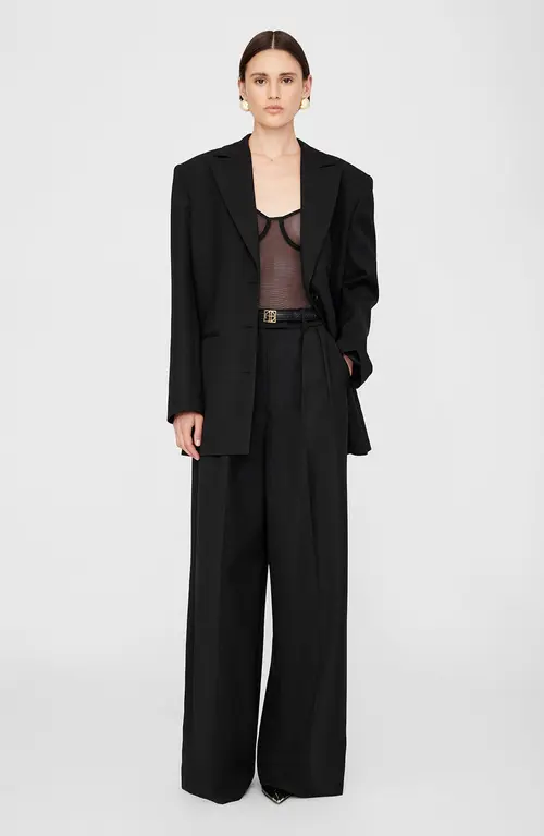 ANINE BING Lou Wide Leg Trouser - Black