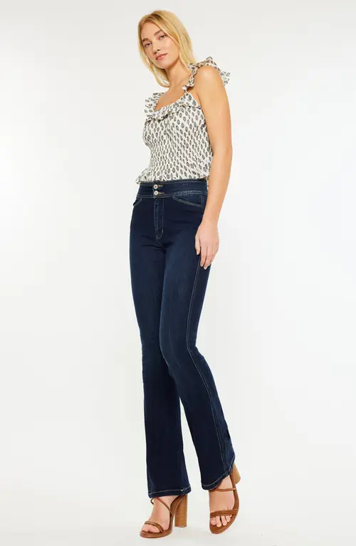KANCAN Seren High Rise Exposed Button Bootcut Jeans