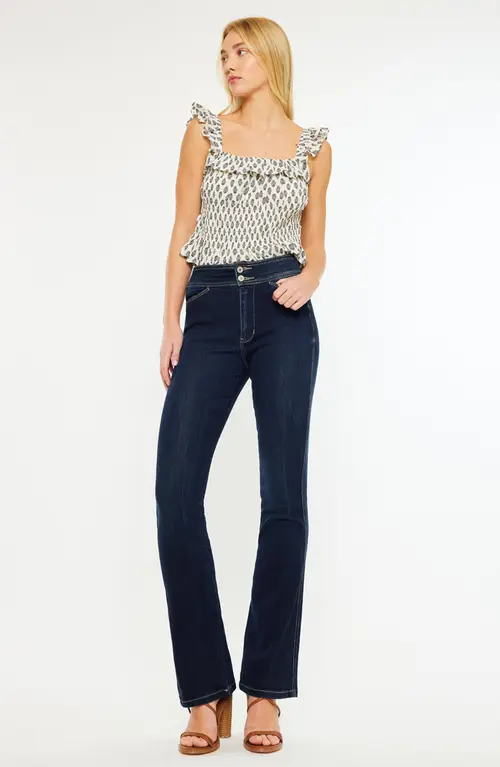 KANCAN Seren High Rise Exposed Button Bootcut Jeans