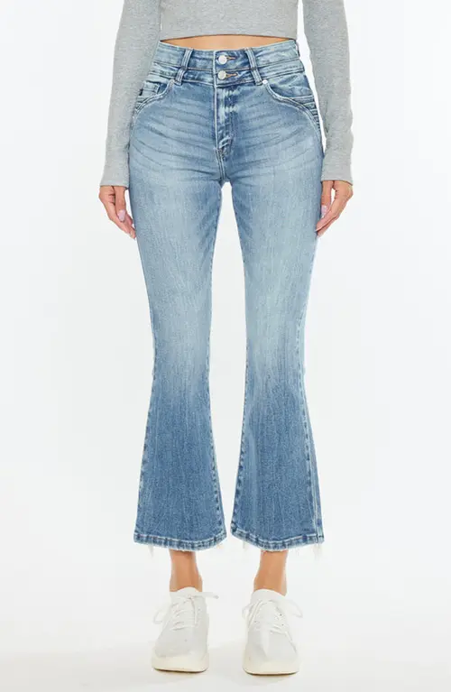 KANCAN Belle High Rise Crop Bootcut Jeans - Medium Wash