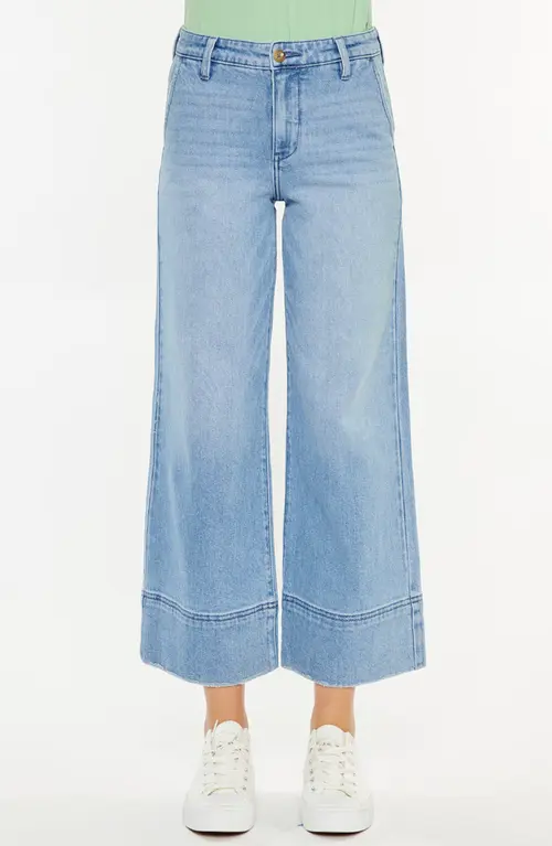 KANCAN High-rise Cropped Wide-leg Jeans