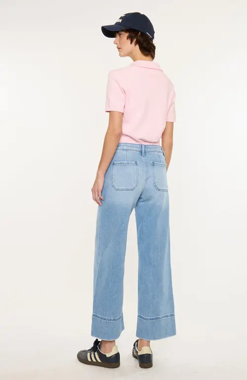 KANCAN High-rise Cropped Wide-leg Jeans
