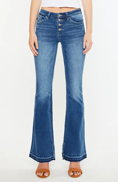 KANCAN Mid-rise Flare Jeans - Medium Wash